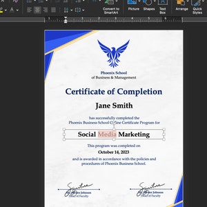 Diploma Certificate of Completion Template - Powerpoint (.pptx) A4 - Etsy