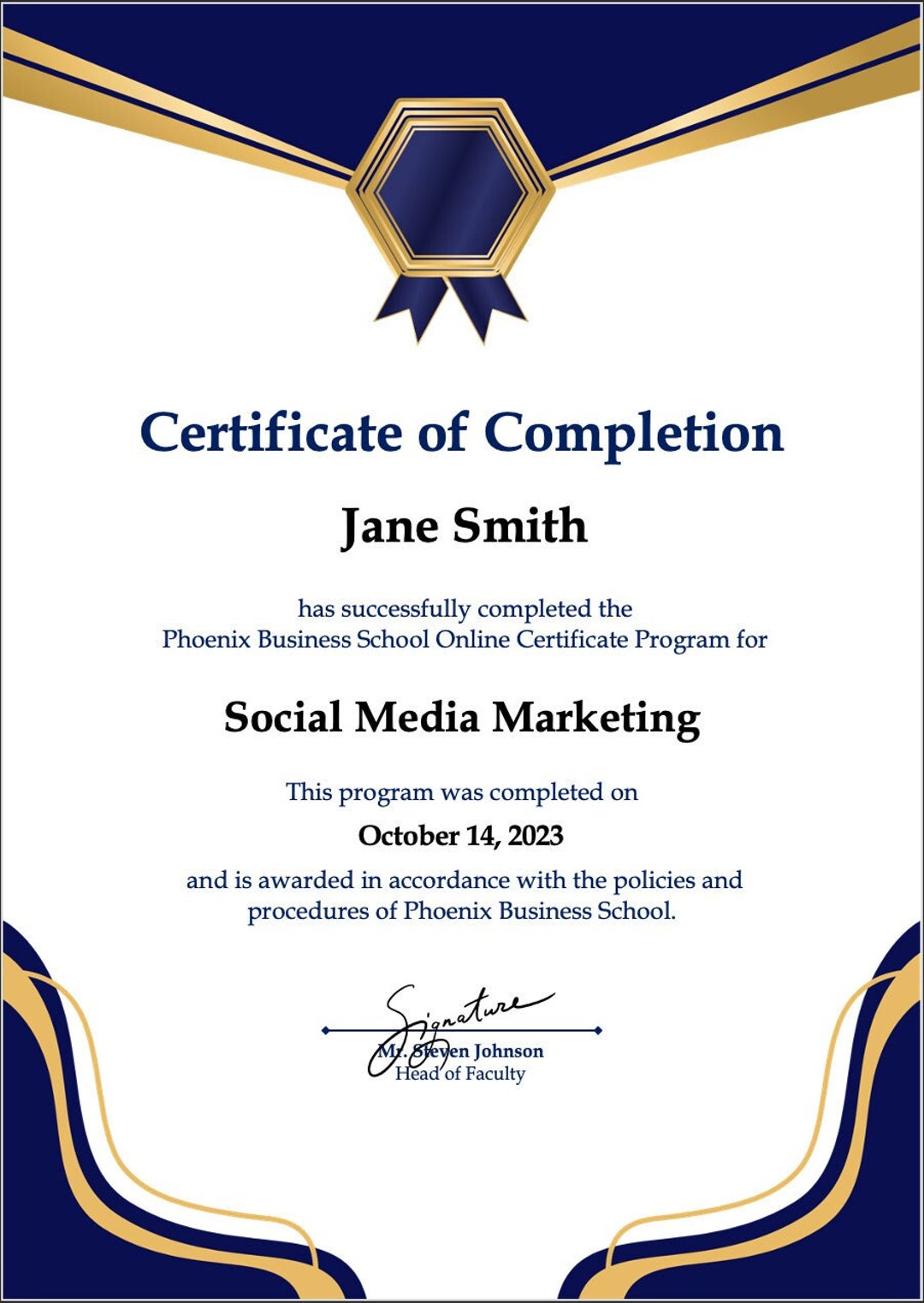 Customizable Certificate of Completion, Diploma in Powerpoint (.pptx ...