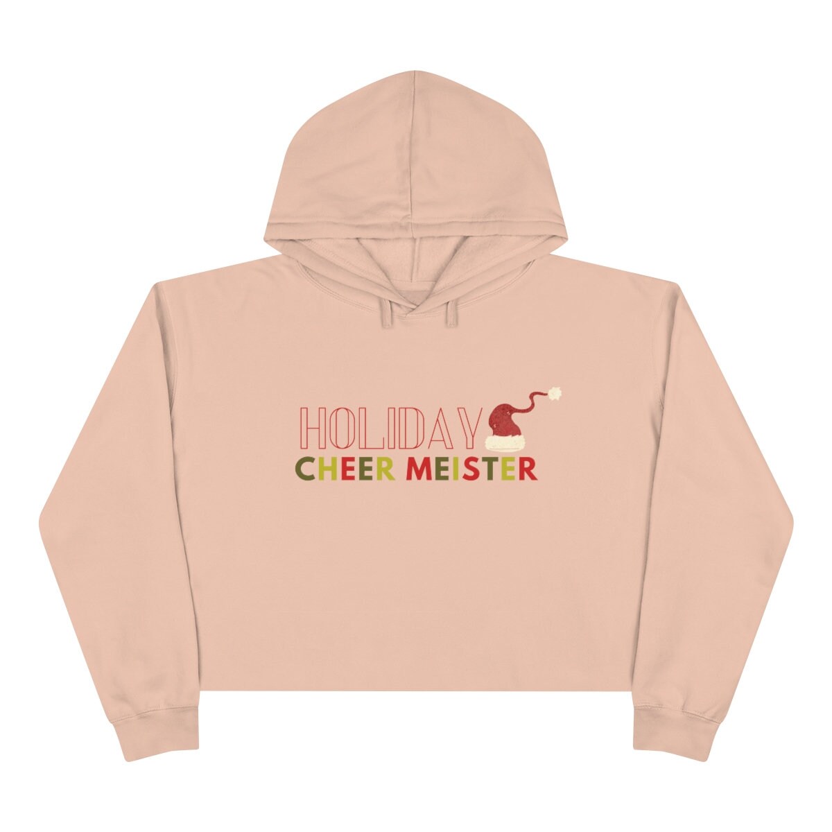 Holiday Cheermeister Crop Hoodie, Christmas Raw Edge Sweatshirt - Etsy