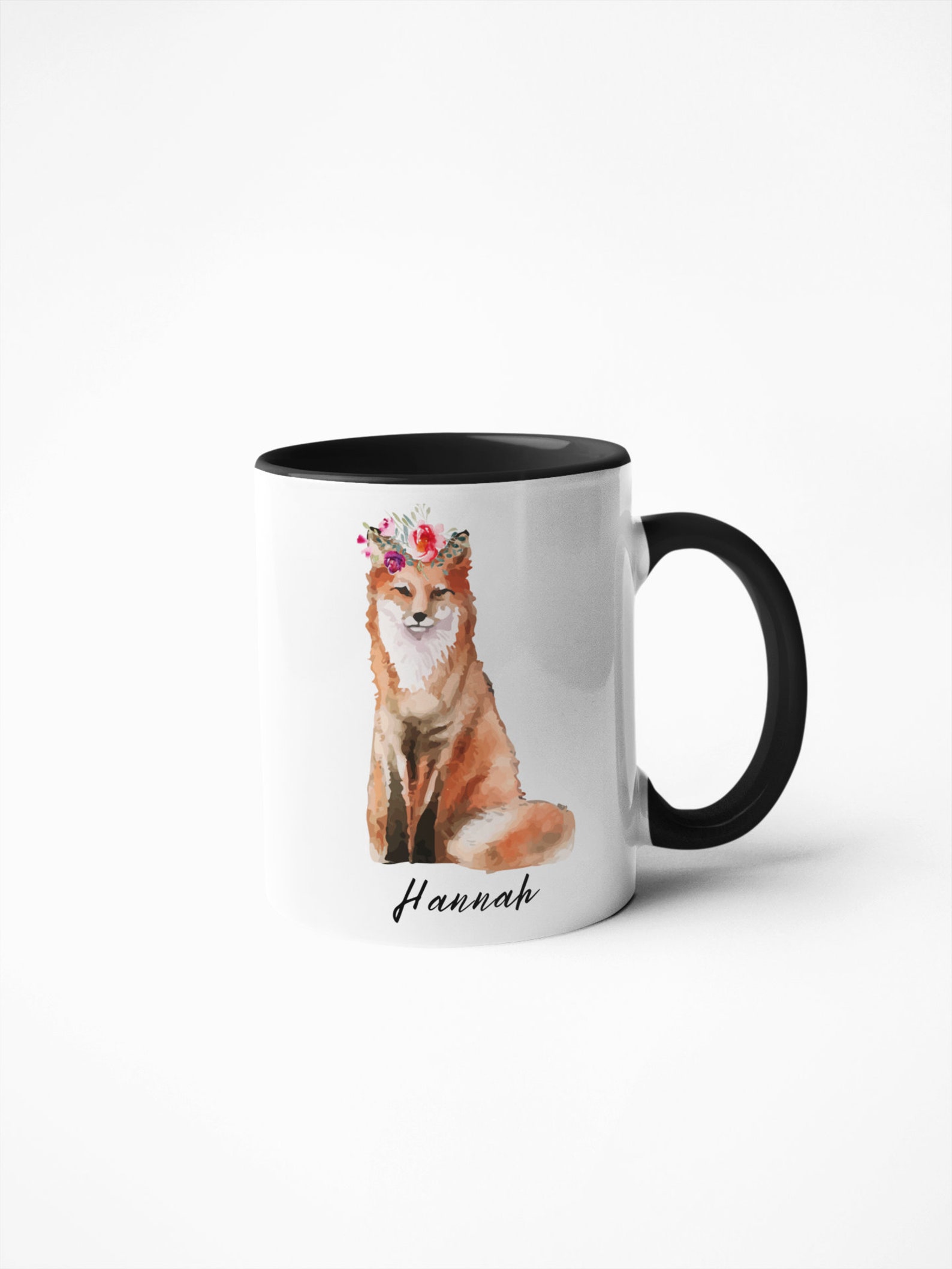 Personalized Fox Mug Fox Cup Fox Coffee Mug Floral Fox - Etsy
