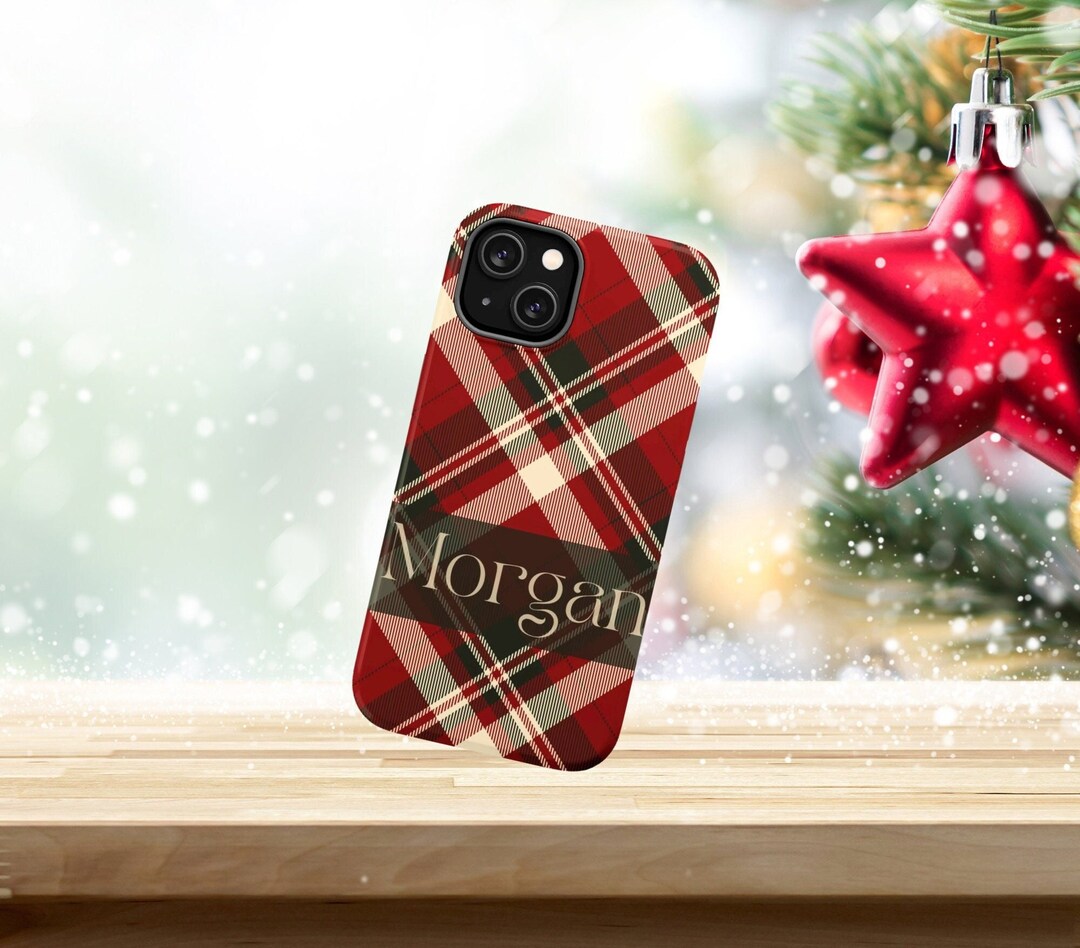 Personalized Plaid iPhone Case, Winter Monogram, Magsafe Option - Etsy