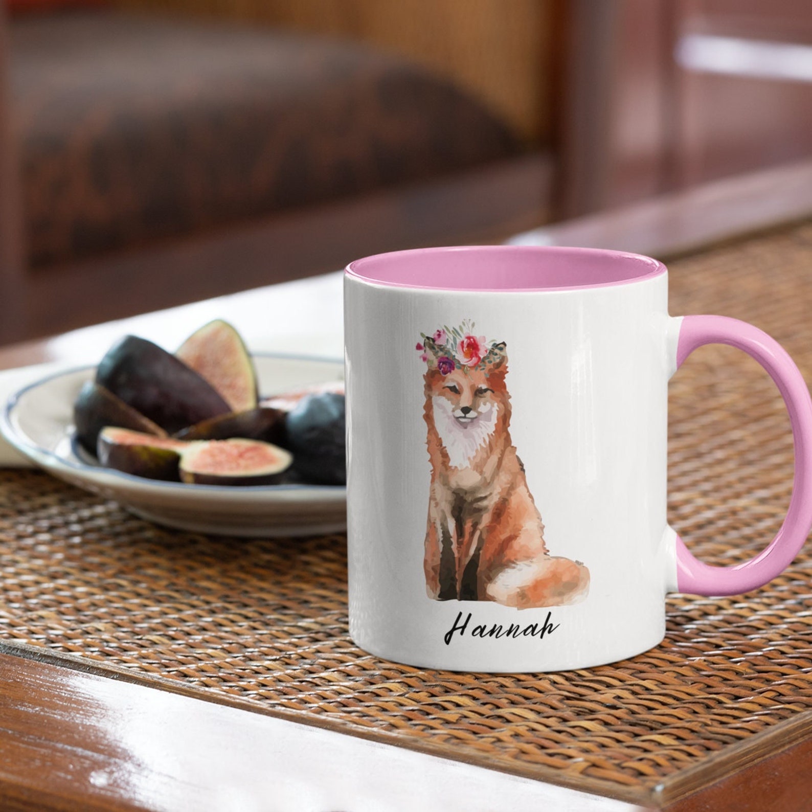 Personalized Fox Mug Fox Cup Fox Coffee Mug Floral Fox - Etsy