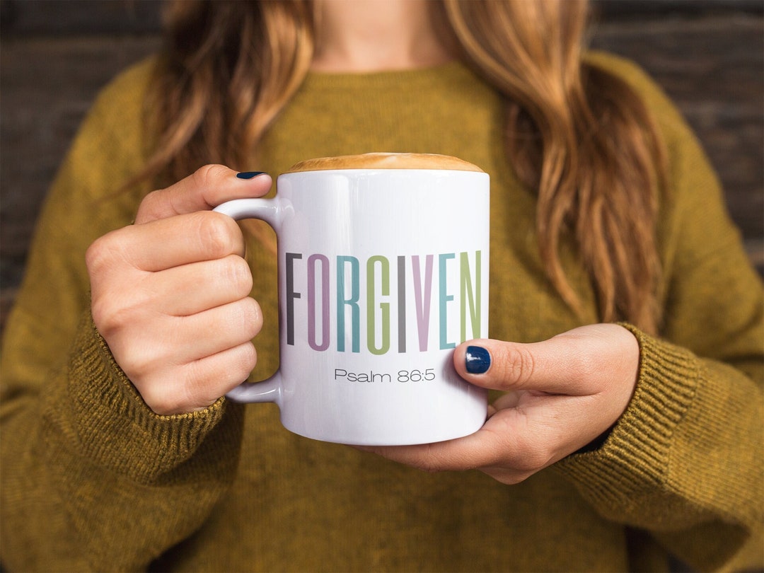 Bible Verse Mug, Forgiven Christian Coffee Mug, Scripture Coffee Cup ...