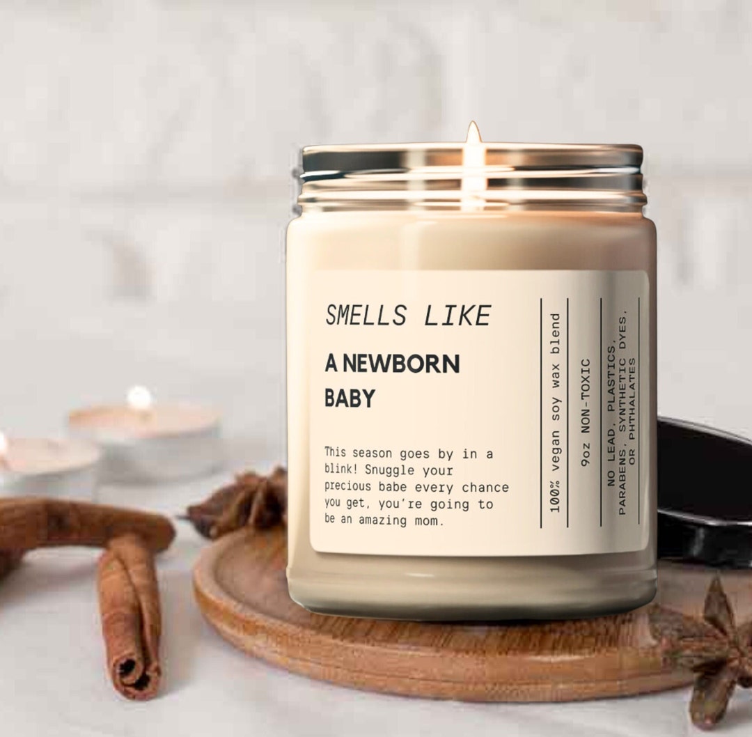 Personalized New Mom Candle: "smells Like A Newborn Baby" - Soy Wax - Etsy