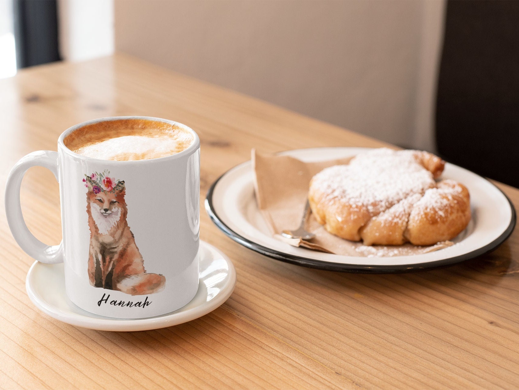 Personalized Fox Mug Fox Cup Fox Coffee Mug Floral Fox - Etsy