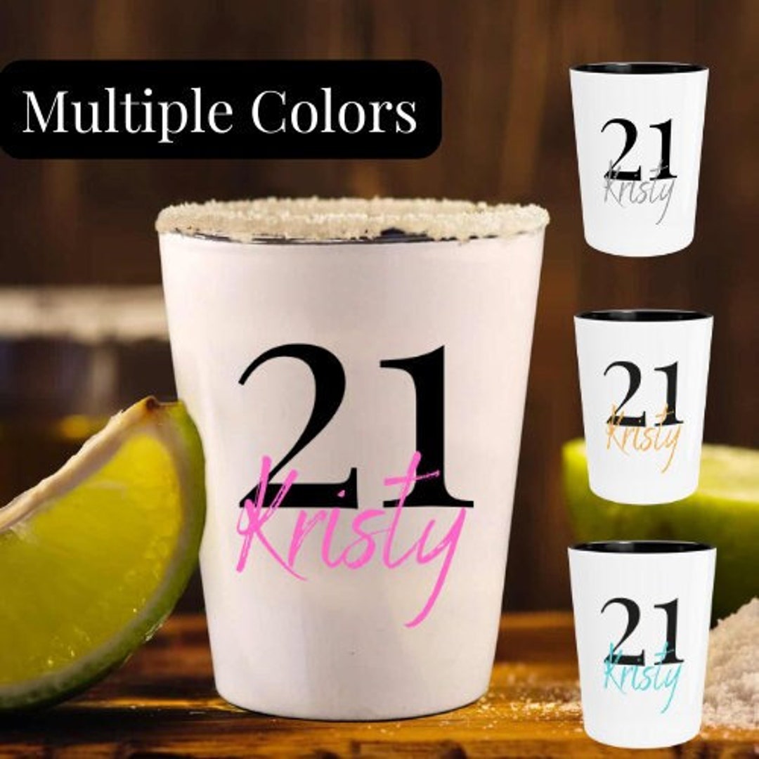 Monogram 21st Birthday Shot Glass, Personalized 21st Shot Glass, Custom ...