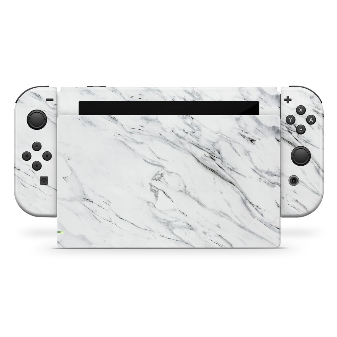 White Marble Nintendo Switch Skin, Aesthetic White Stone Design ...