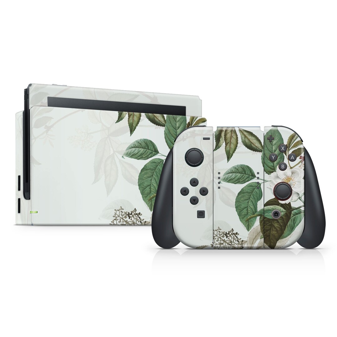 Wild Rose Nintendo Switch Skin, Aesthetic Green Garden Flowers Nintendo ...