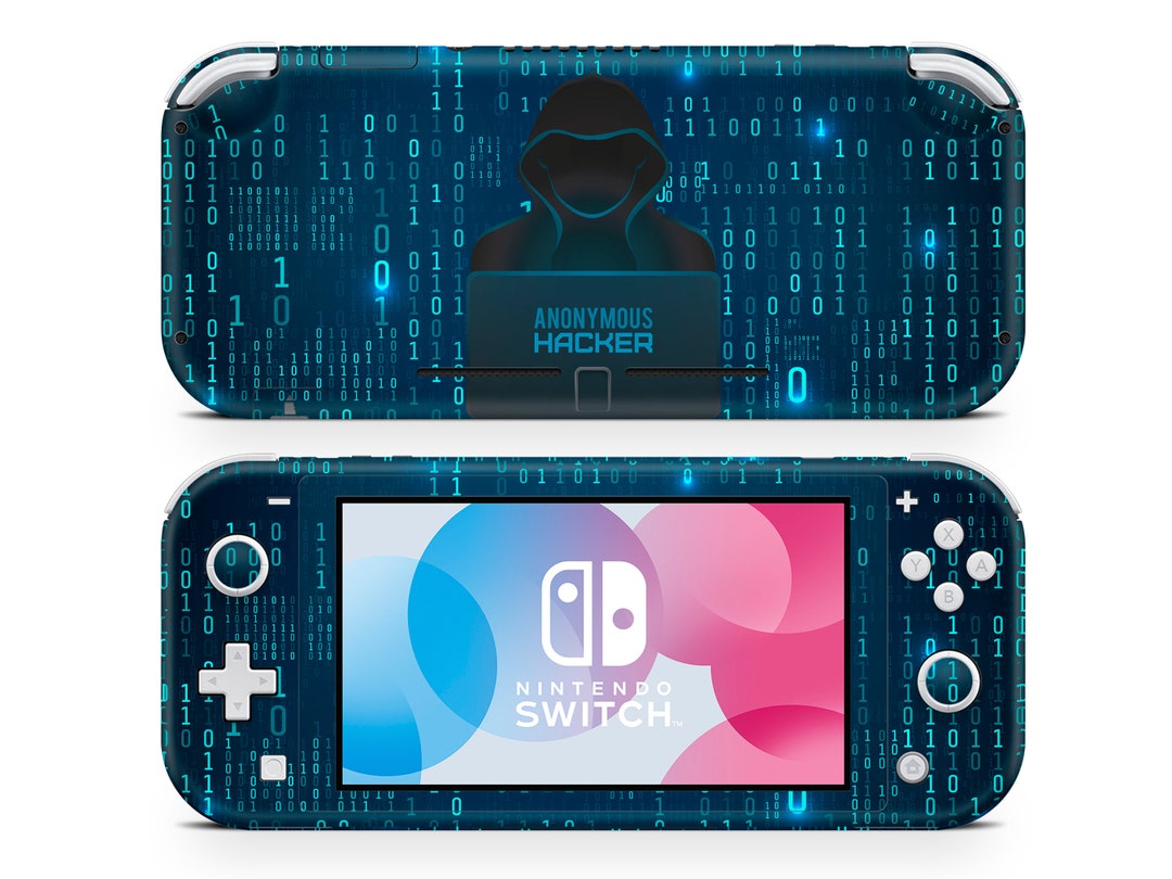 Anonymous Nintendo Switch Lite Skin Blue Binary Code Virtual - Etsy
