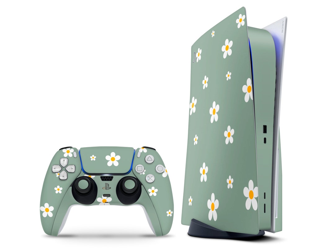 Forest Daisy PS5 Skin, Cute Floral Pastel Soft Flowers, Playstation 5 ...