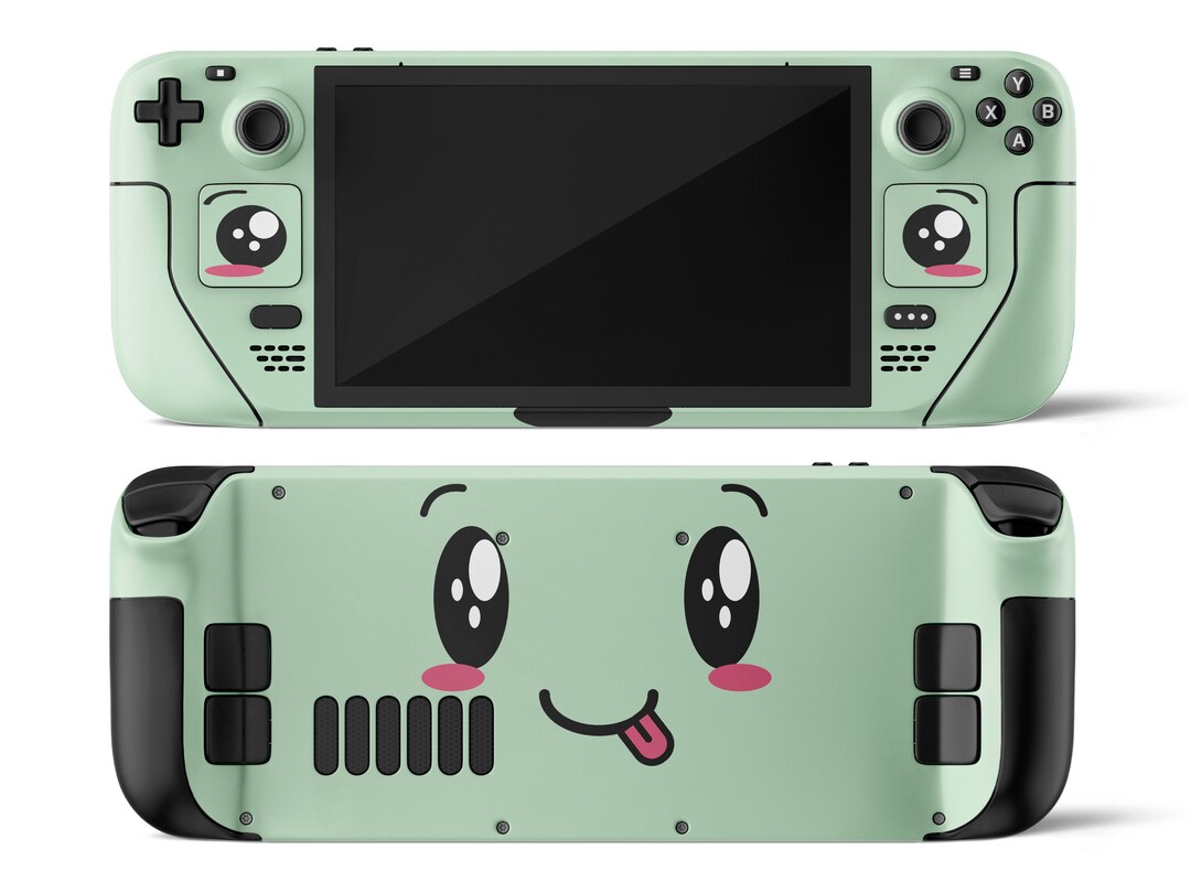 Cute Smile Steam Deck Skin Big Eyes Smile Face Design Teal - Etsy