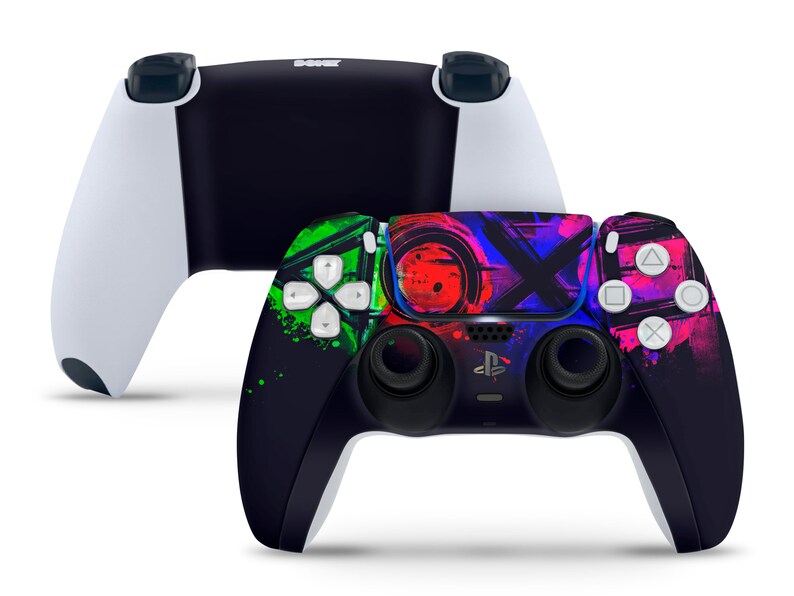 Playstation Symbols PS5 Skin, Colorful PS Symbols Abstract Decal for ...