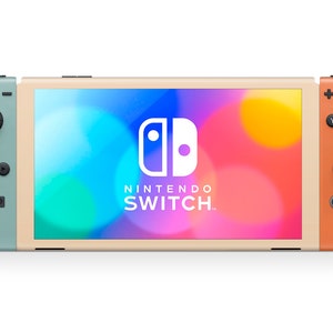 Retro 80s Colorwave Nintendo Switch OLED Skin, Yellow Orange Blue ...