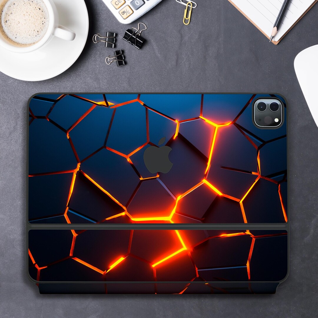 Volcano Magic Keyboard Skin, Orange Hot Magma Design Skin for Apple iPad Keyboard Decal Wrap ...