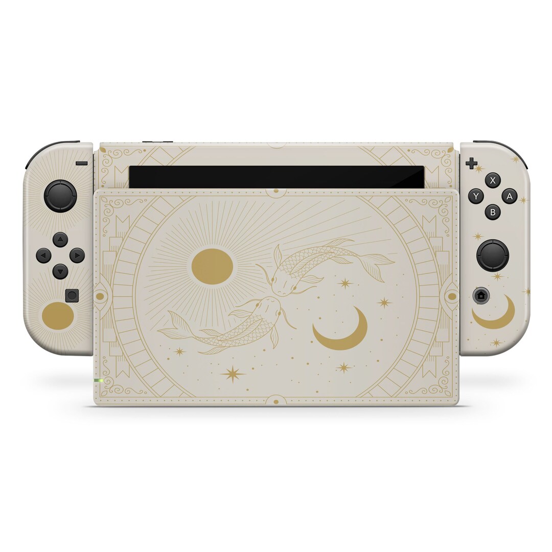 Yin Yang Bright Nintendo Switch Skin, Oriental Harmony of Life Beige ...