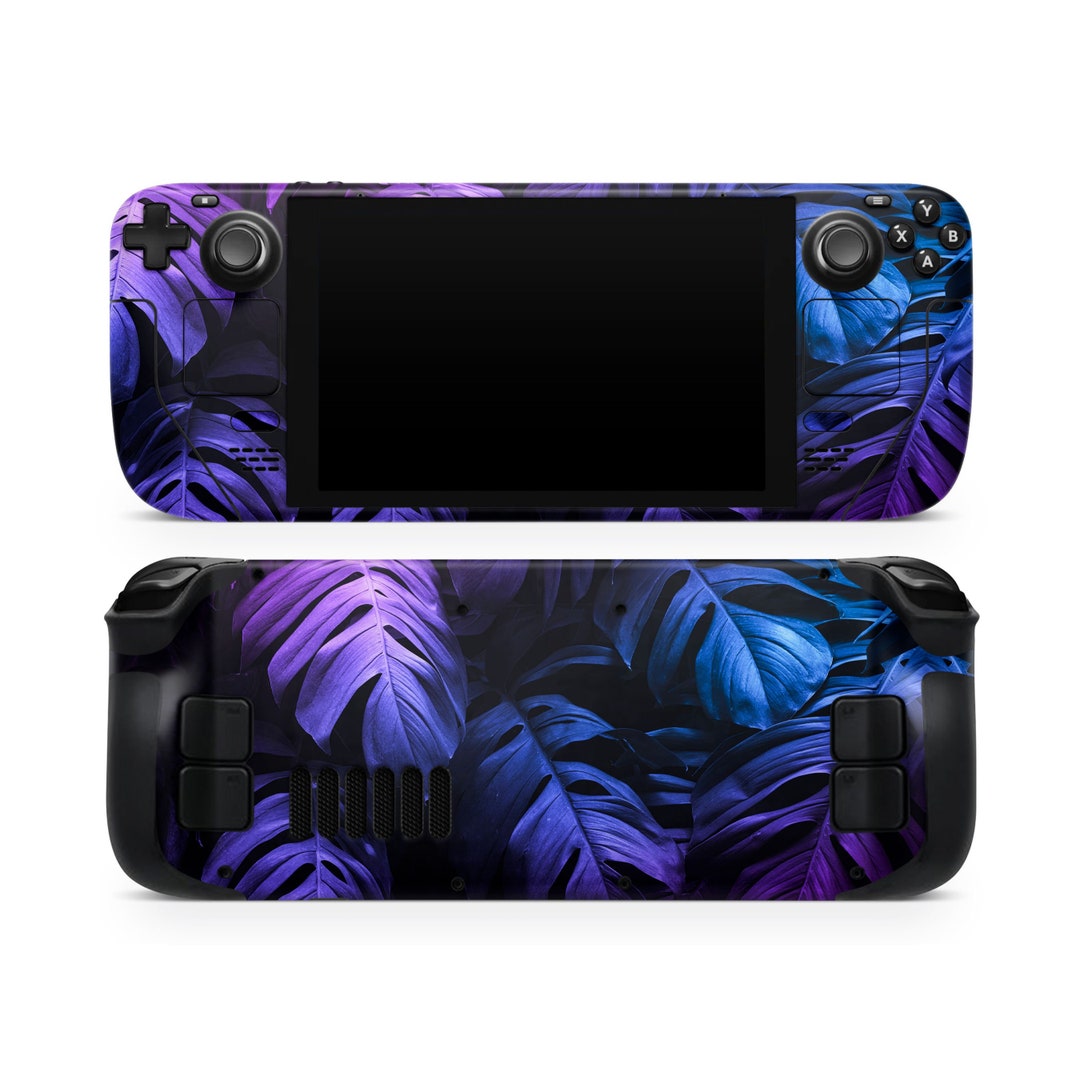 Tropical Flowers Steam Deck Skin, Purple Blue Floral, Aesthetic Steam ...
