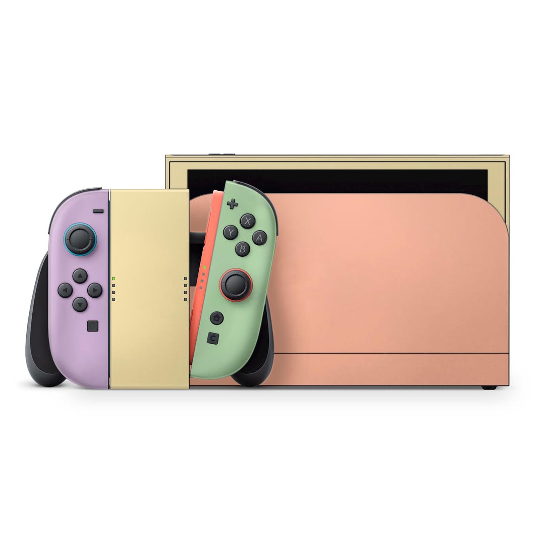 Retro Pastel Nintendo Switch 2 Skin: Purple Yellow Green Vinyl Decal - Etsy