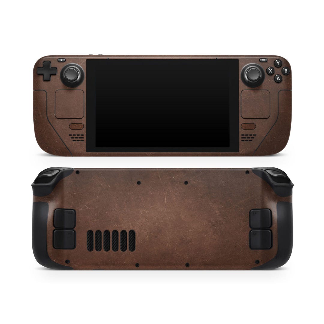 Brown Leather Steam Deck Skin, Classic Brown Leather Design Inspired ...
