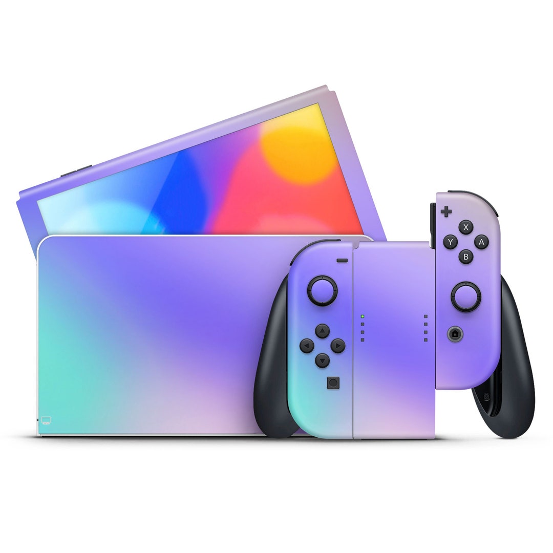 Gradient Lavender Nintendo Switch OLED Skin: Pastel Purple Blue Vinyl ...