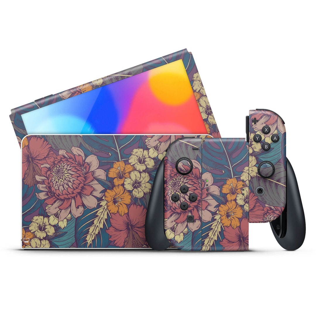 Retro Flowers Nintendo Switch OLED Skin, Classic 90s Flowers Aesthetic ...