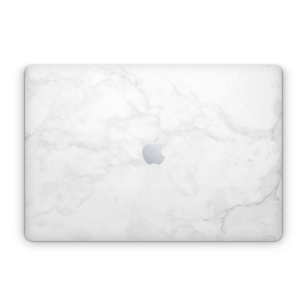 White Marble MacBook Pro Skin, Aesthetic Minimal Sleek White MacBook ...