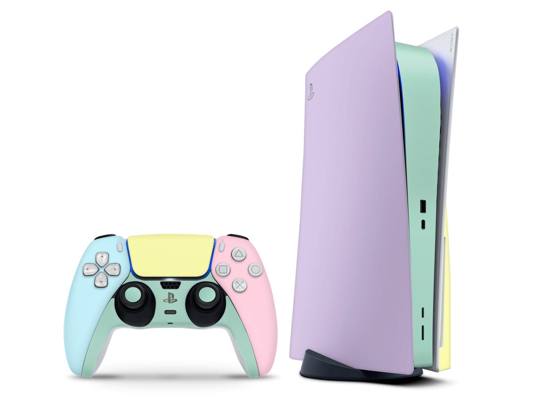 Retro 80s Pastel PS5 Skin, Purple Mint Yellow Pink Color Blocking ...