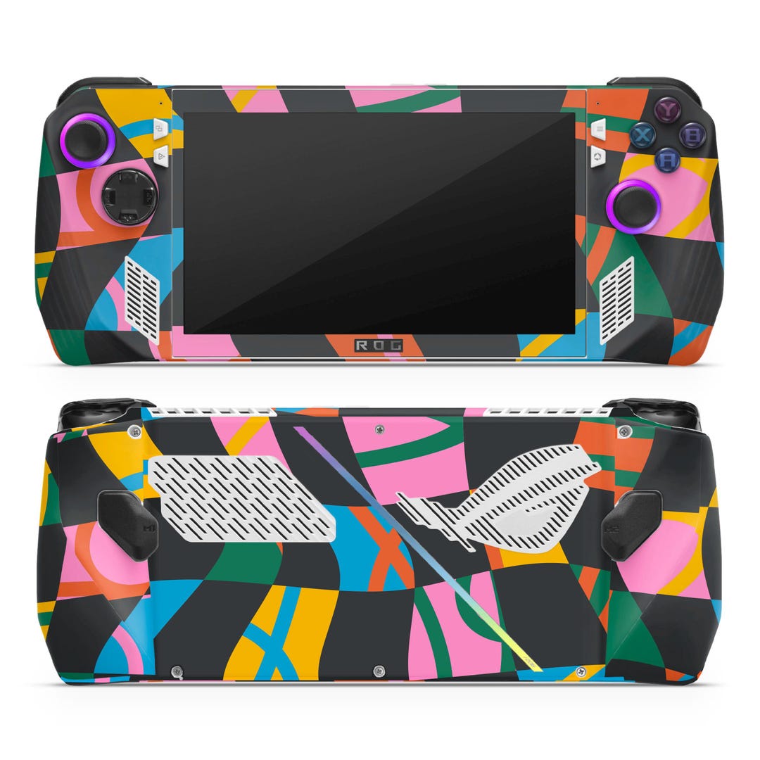 Retro Checkered Rog Ally Skin: Groovy Color Mix, 3M Vinyl Decal - Etsy