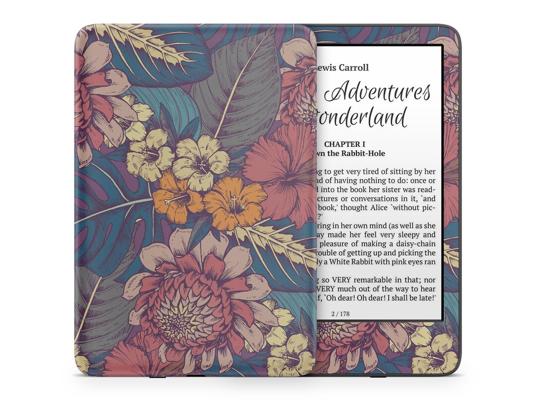 Retro Flowers Kindle Skin Aesthetic Oriental Garden Floral Custom