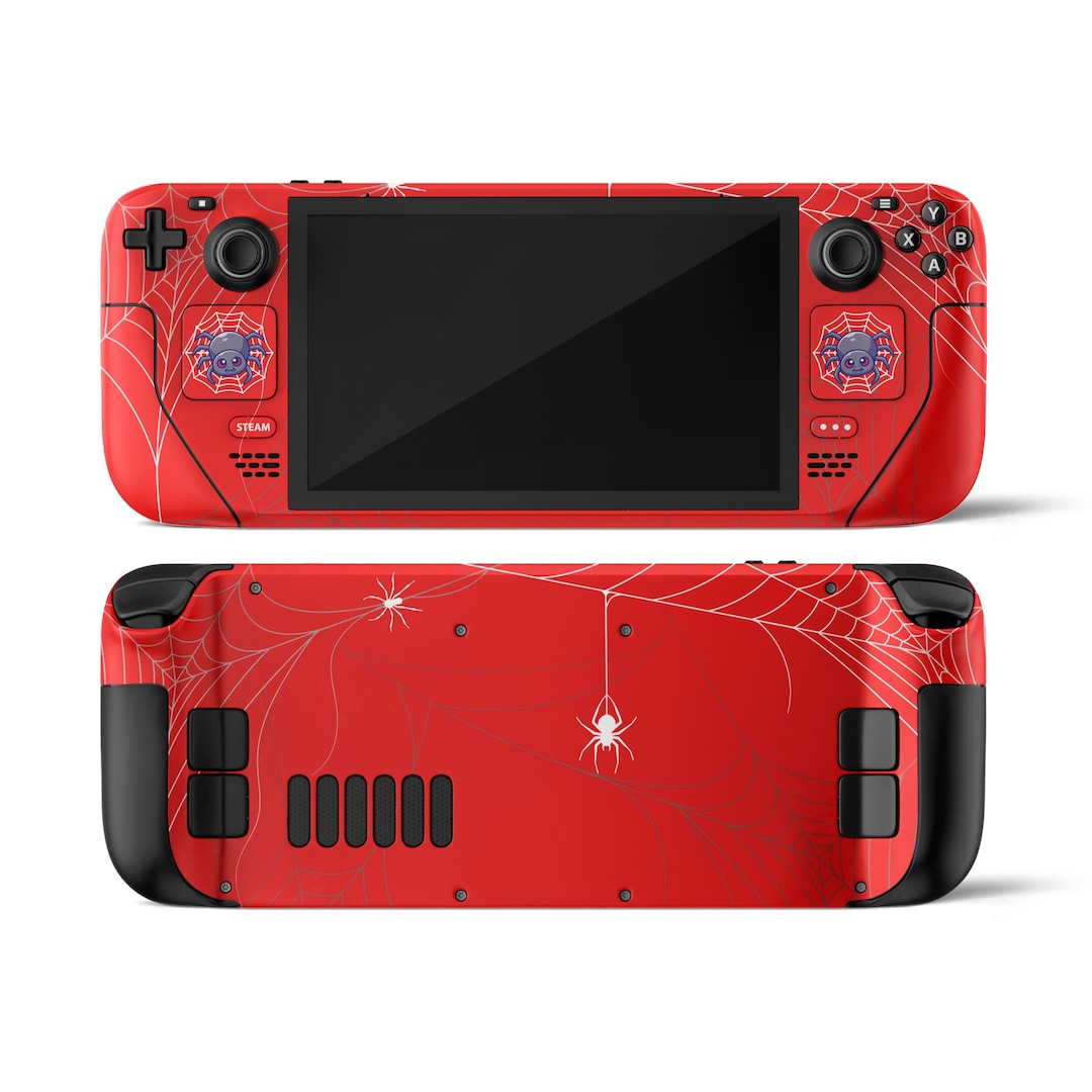 Spider Web Steam Deck Skin, Cute Spider Red Color, Steamdeck OLED Decal ...