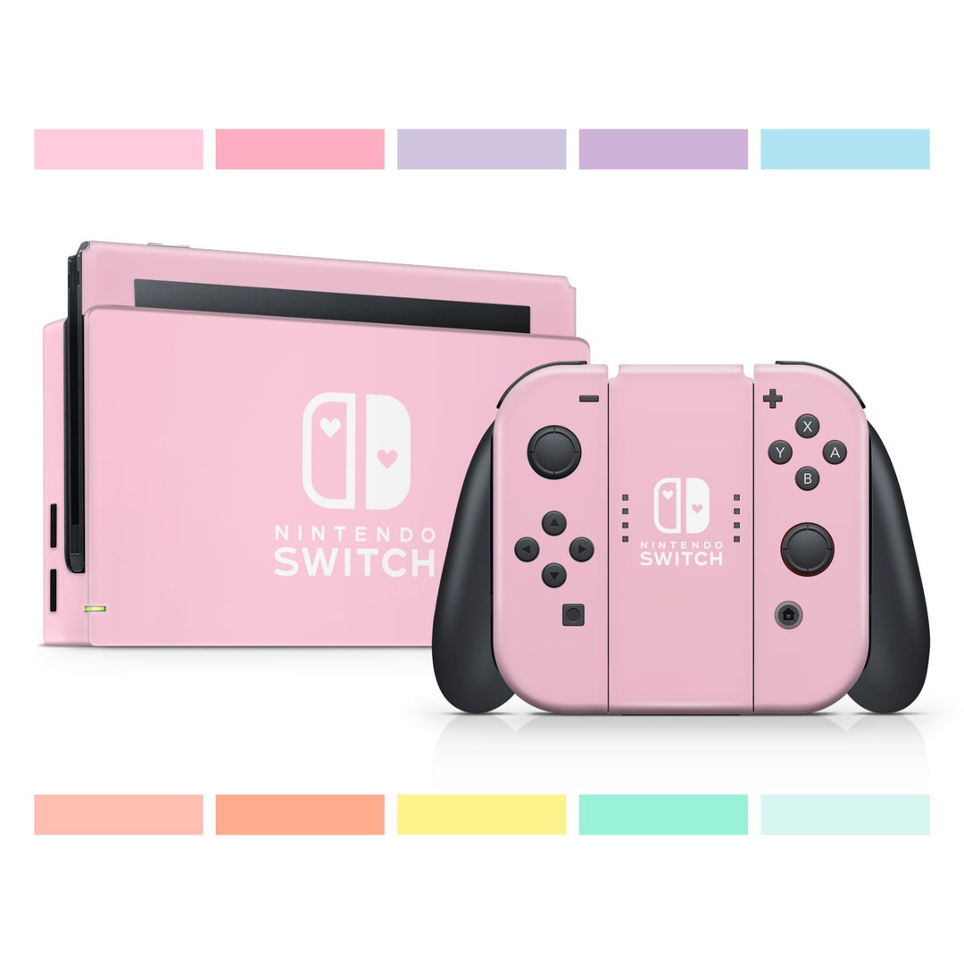 Signature Pastel Series Nintendo Switch Skin, Solid Color Baby Pink ...