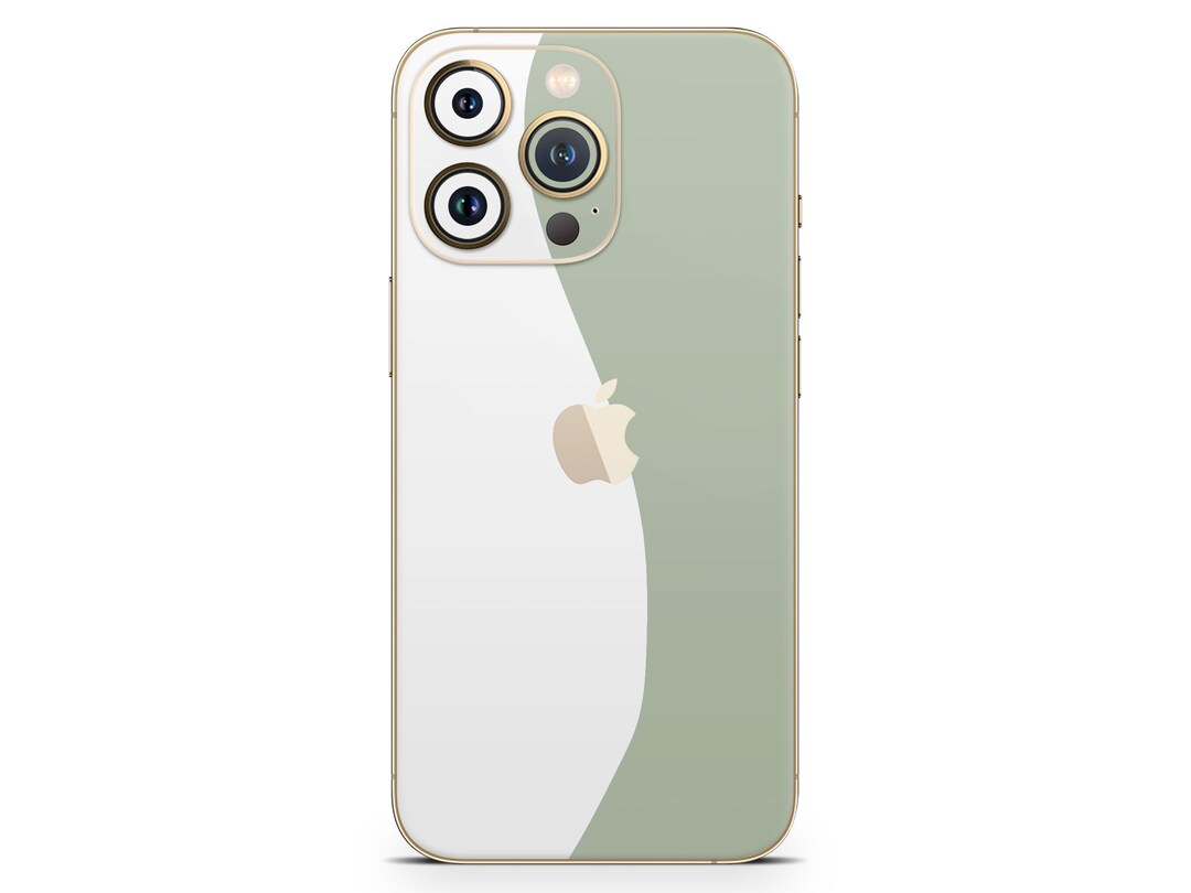 Two Tone Wave iPhone Skin, Natural Colorwave Sage Green Skin for Iphone ...
