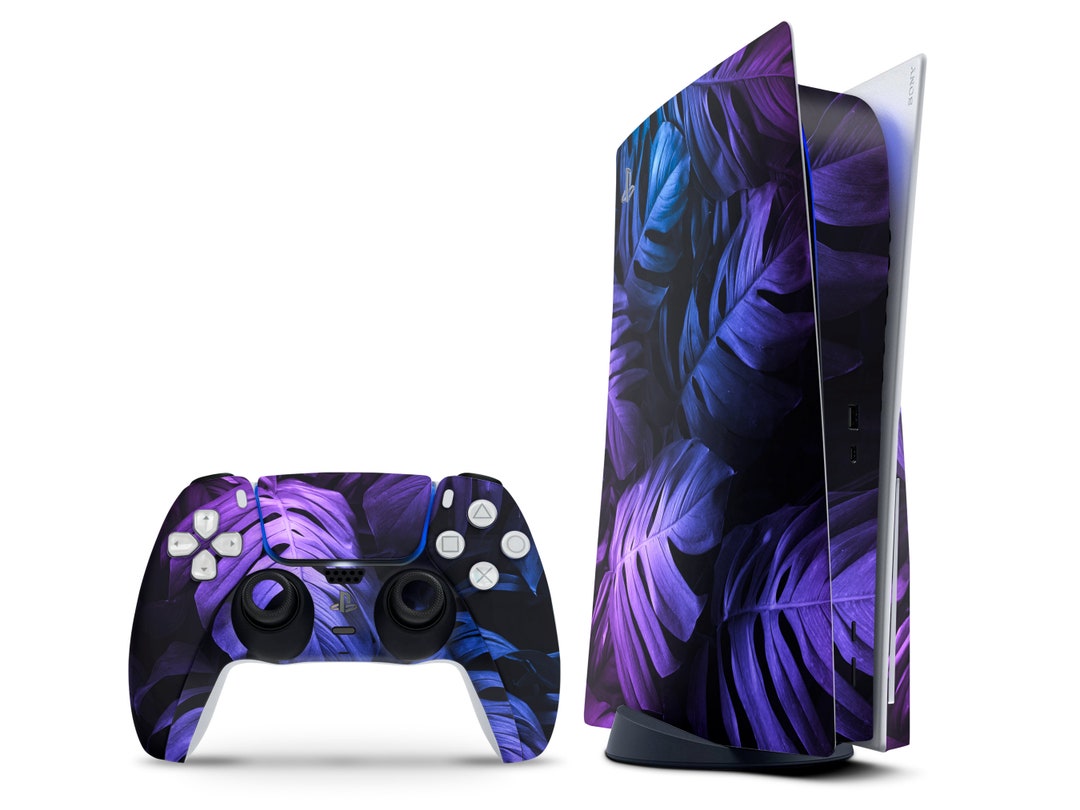 Neon Tropical Skin for PS5 Console & Controller Flower Purple - Etsy