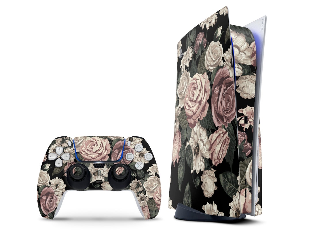 Roses PS5 Controller & Console Skin, Floral Aesthetic Pink Flowers ...
