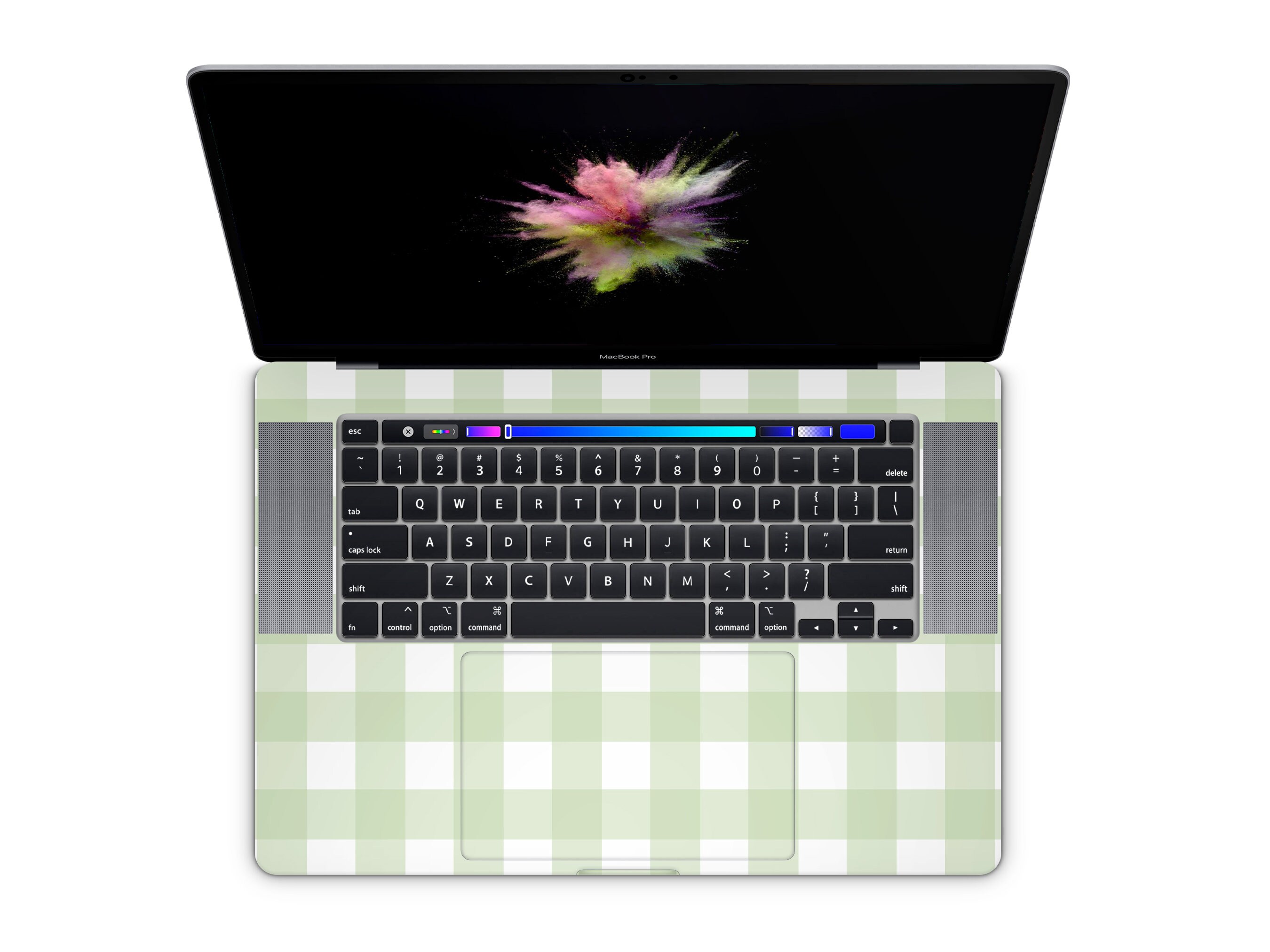 Danish Pastel MacBook Skin, Retro Gingham Matcha Green, Aesthetic Skin ...
