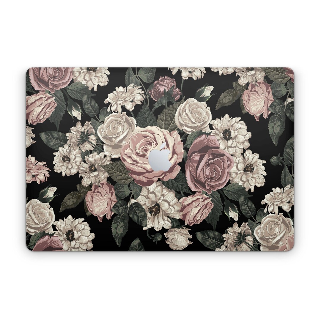 Roses MacBook Skin, Aesthetic Pink Flower, Floral Design MacBook Pro ...