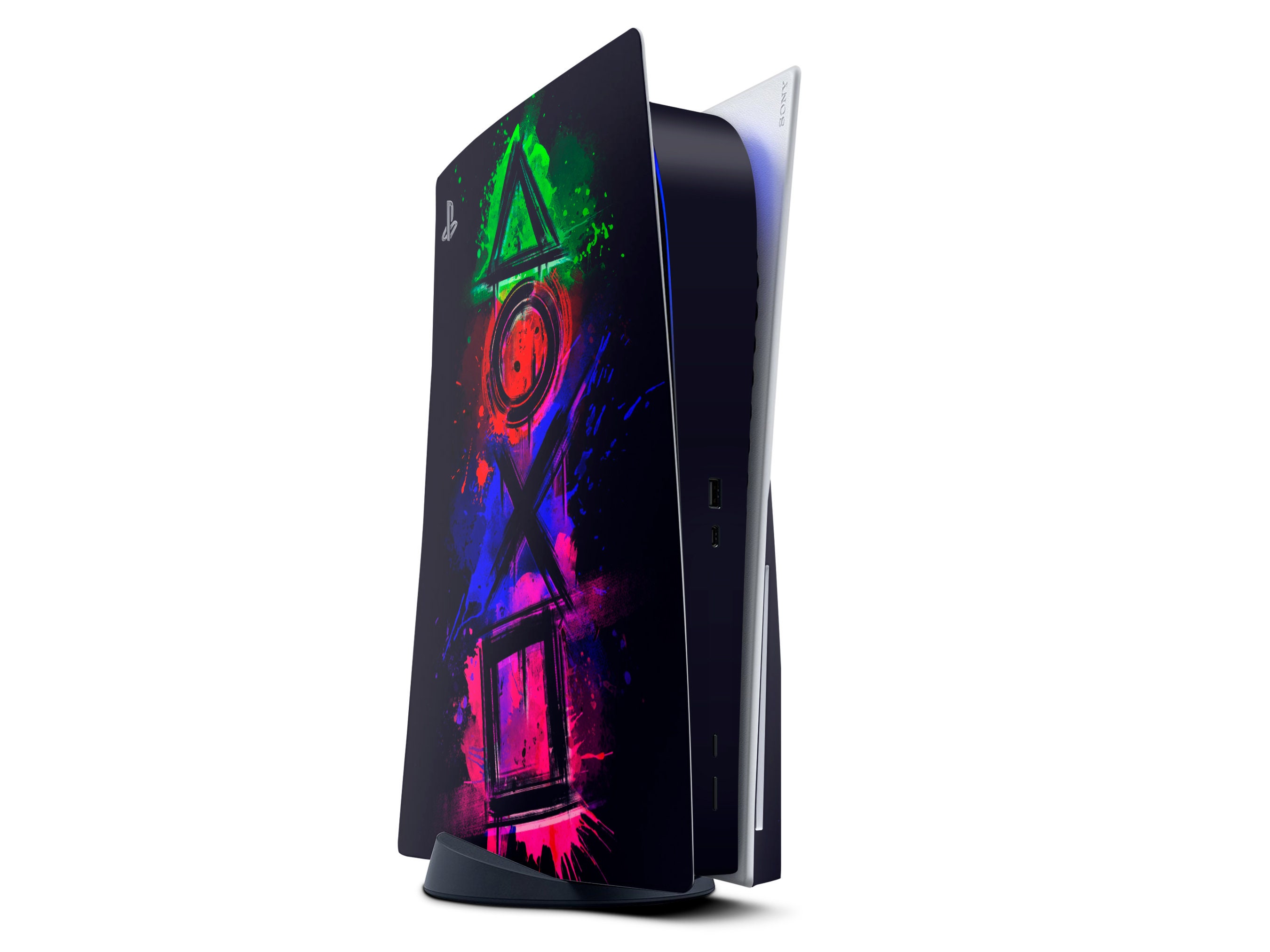 Playstation Symbols PS5 Skin, Colorful PS Symbols Abstract Decal for ...