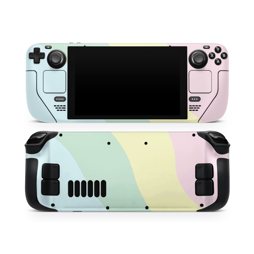 Retro Wave Steam Deck Console Skin, Cute Pastel Colorwave Blue Green ...