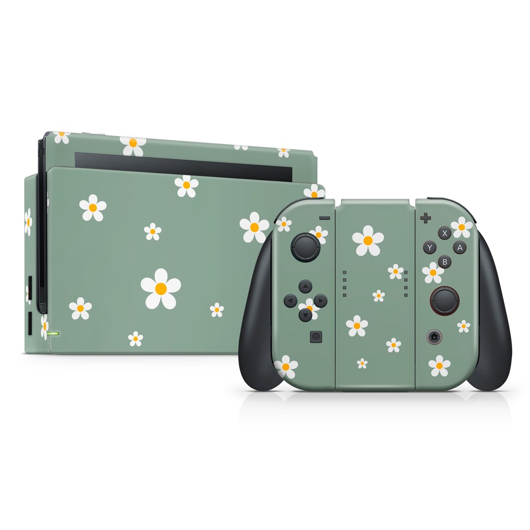 Forest Daisy Nintendo Switch Skin: Pastel Green Console Decal Wrap - Etsy
