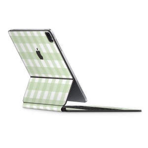 Danish Pastel Magic Keyboard Skin: Matcha Green Retro Checkered Vinyl ...