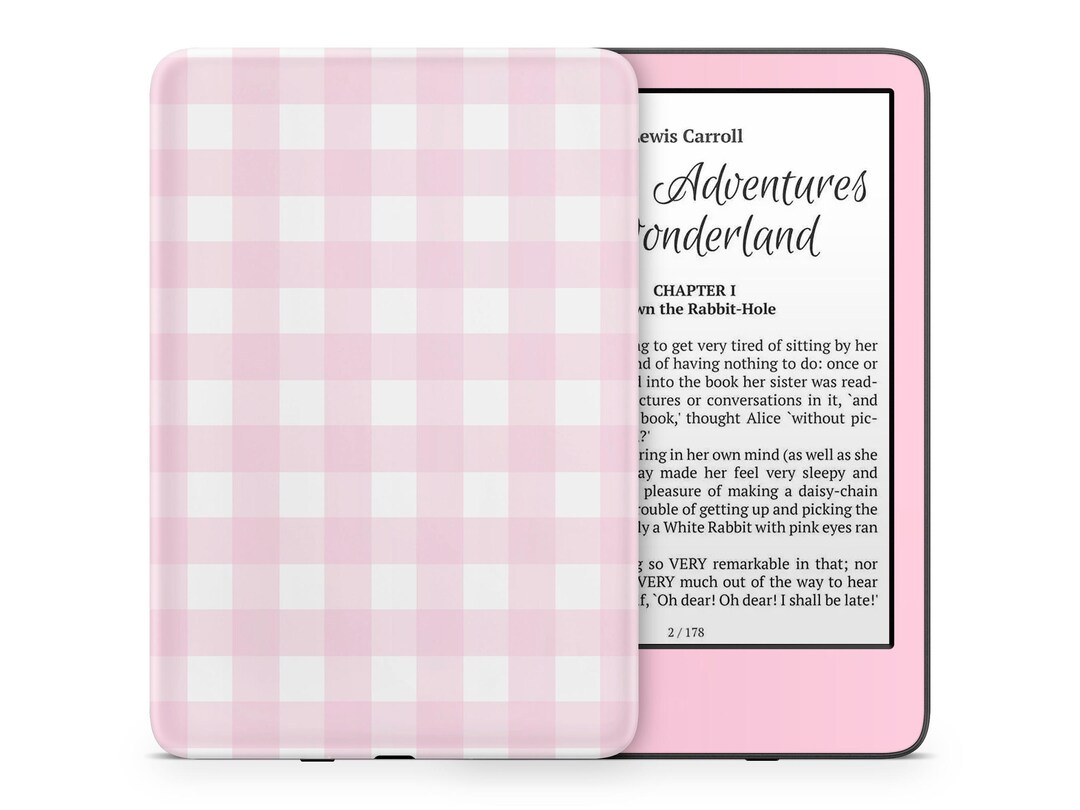 Gingham Kindle Skin, Pastel Pink Amazon Kindle Paperwhite, Basic ...