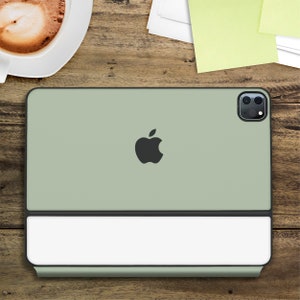 Sage Green Magic Keyboard Skin, Two Tone White Colorwave Wrap for Apple ...