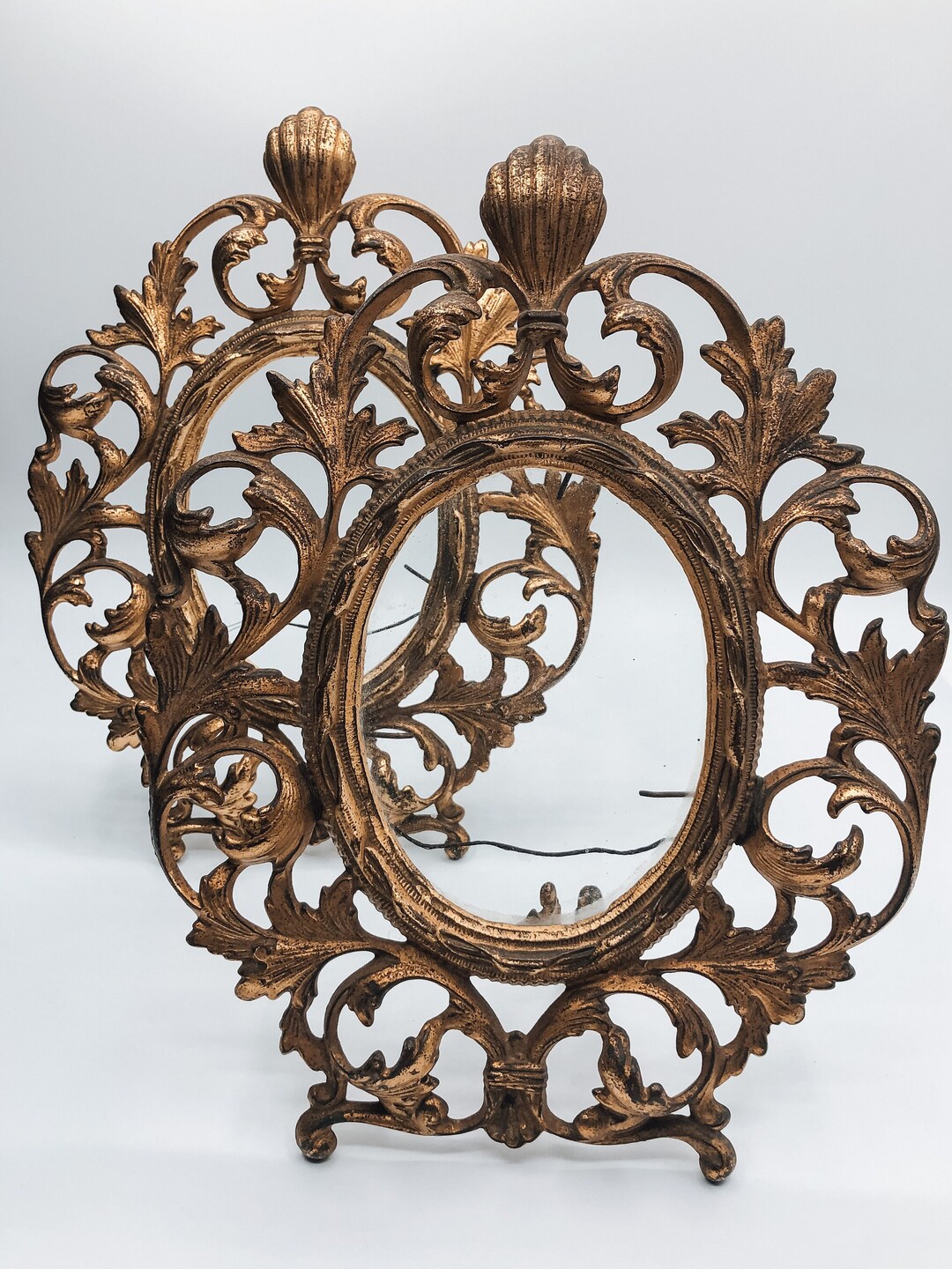 Antique Late 19th Century Victorian Bronze Scroll Leaves Tabletop or ...