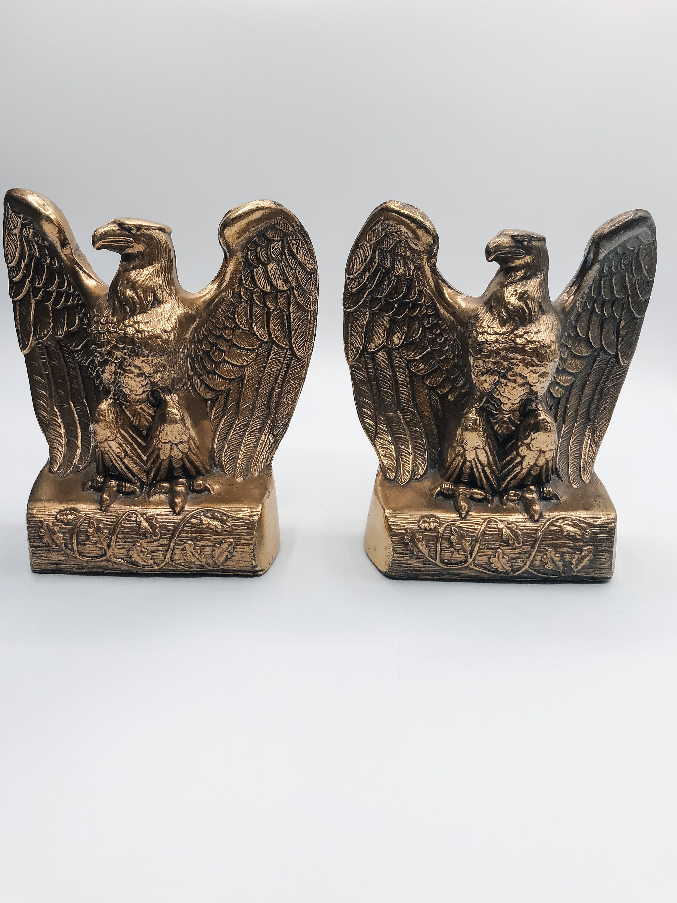 Vintage Brass American Bald Eagle Bookends set of 2, Vintage Regal ...