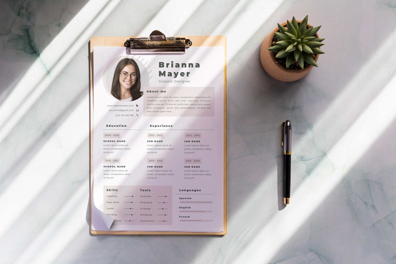 Resume Template Modern Resume Template Word & Mac Pages - Etsy