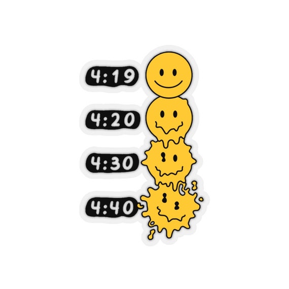 4:20 Smiley Face Sticker - Etsy