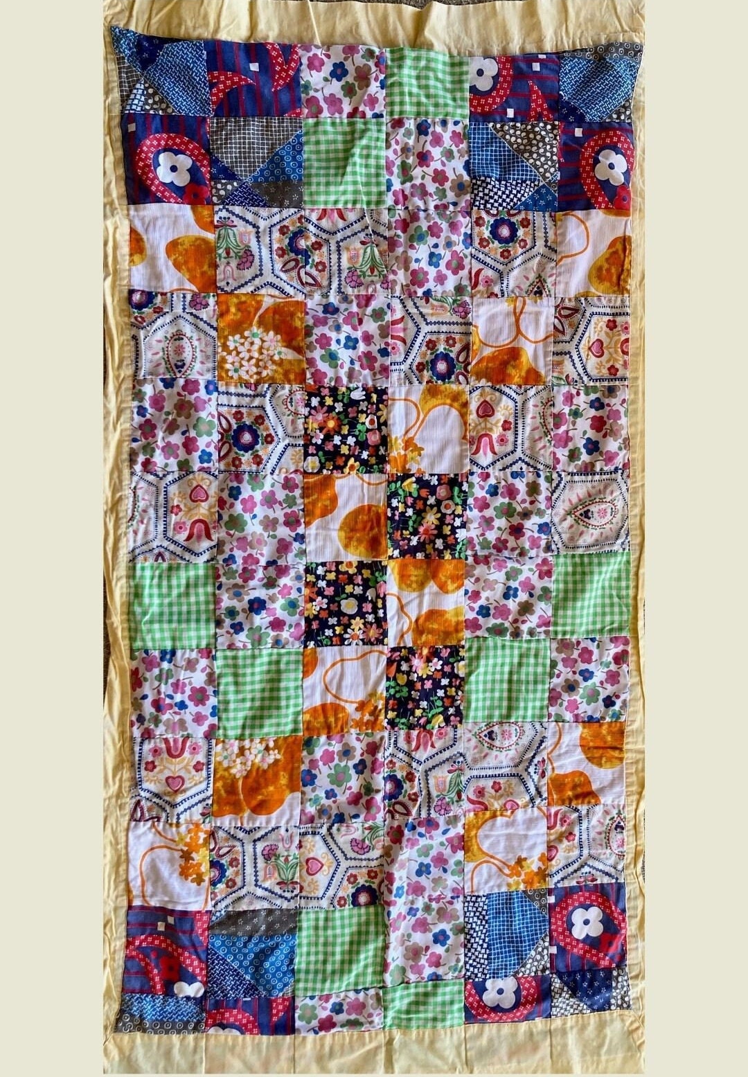 Vintage Crawler Size Baby Patch Quilt - Etsy