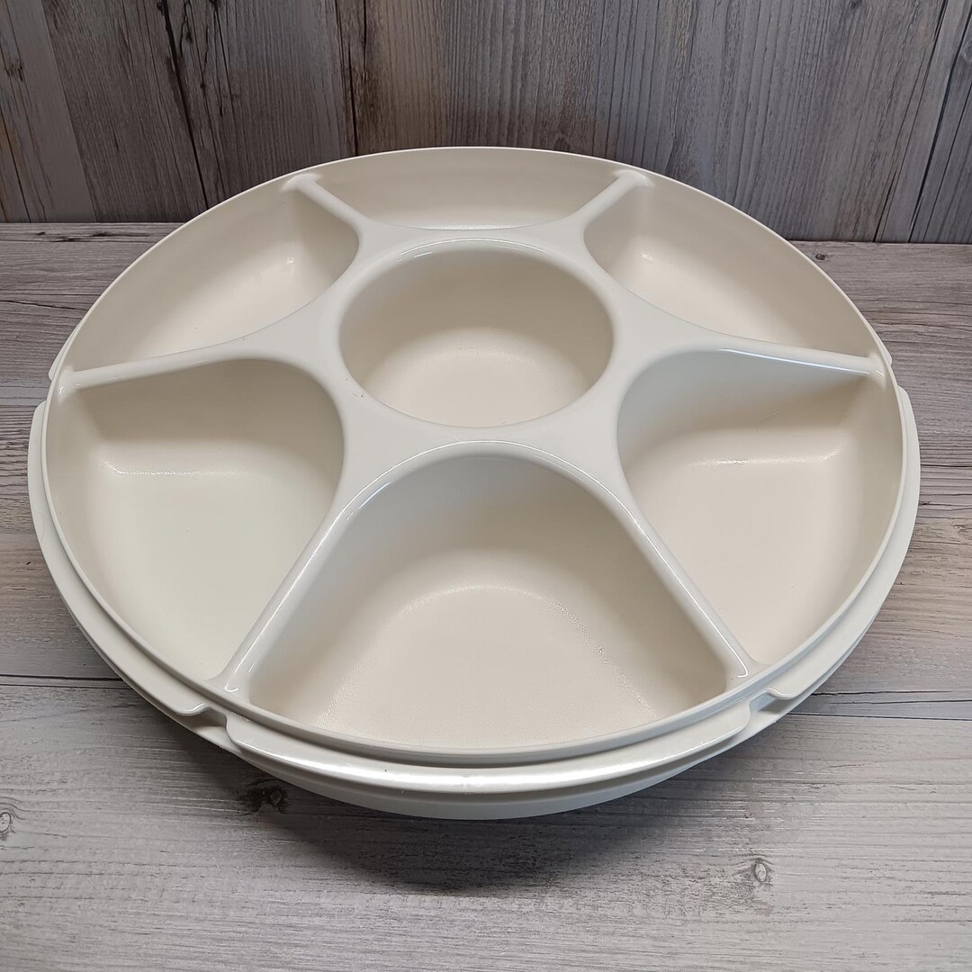 Tupperware Round Relish or Veggie Tray With Dividers - Etsy