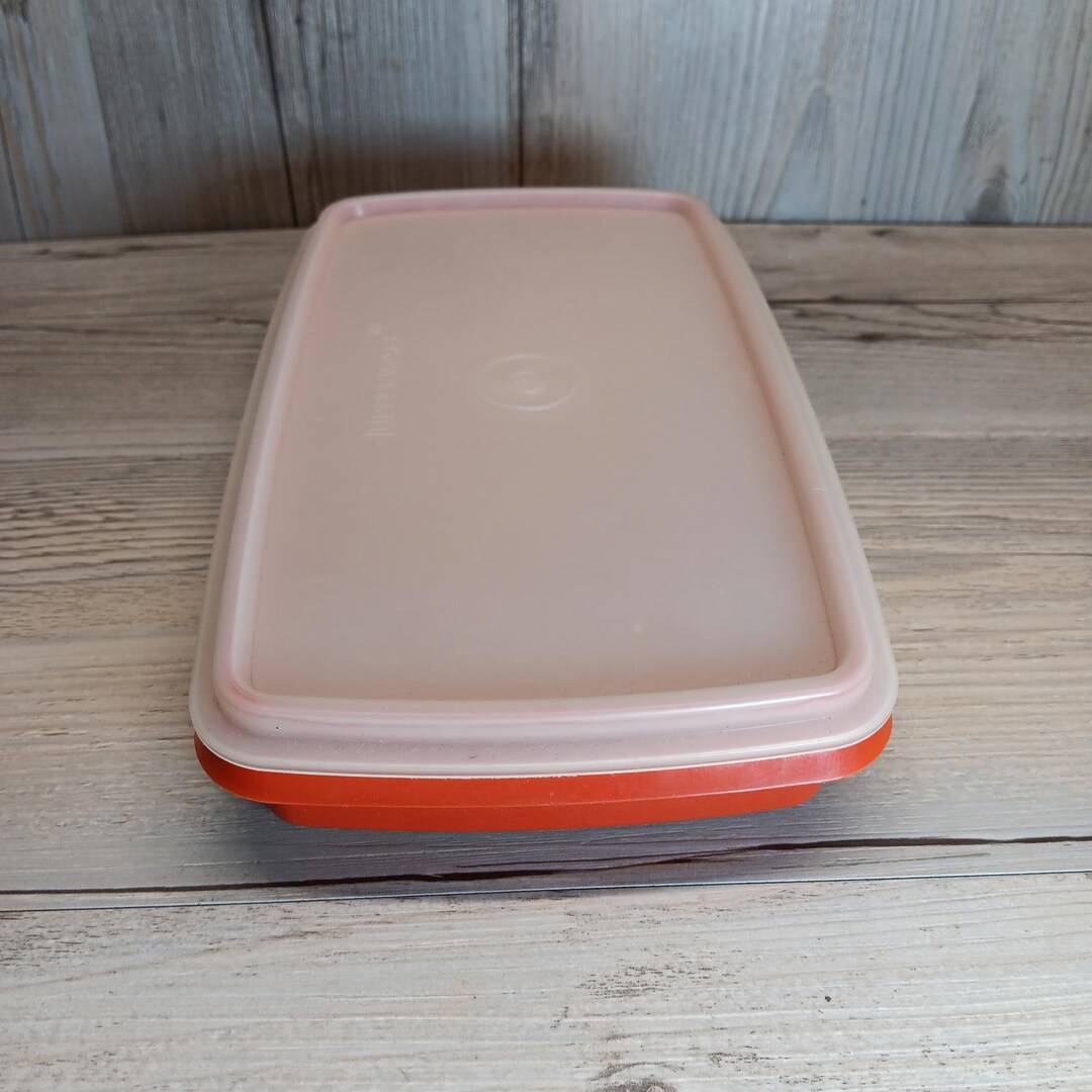 Vintage Tupperware Orange Storage Container 816-12 and White Lid 817-12 ...