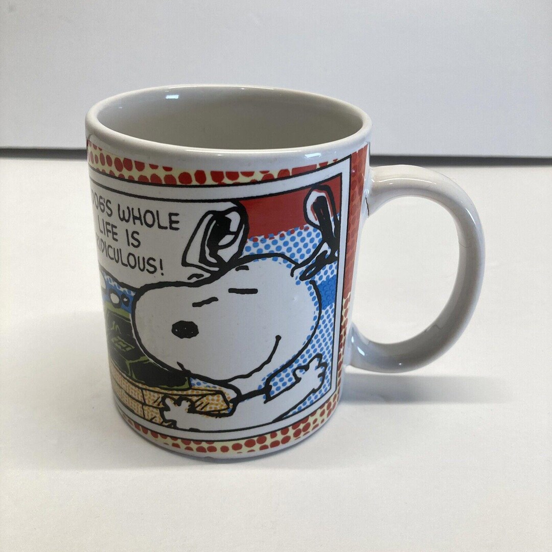 Peanuts Snoopy Ceramic Mug - A Dog's Whole Life is Ridiculous! - Etsy