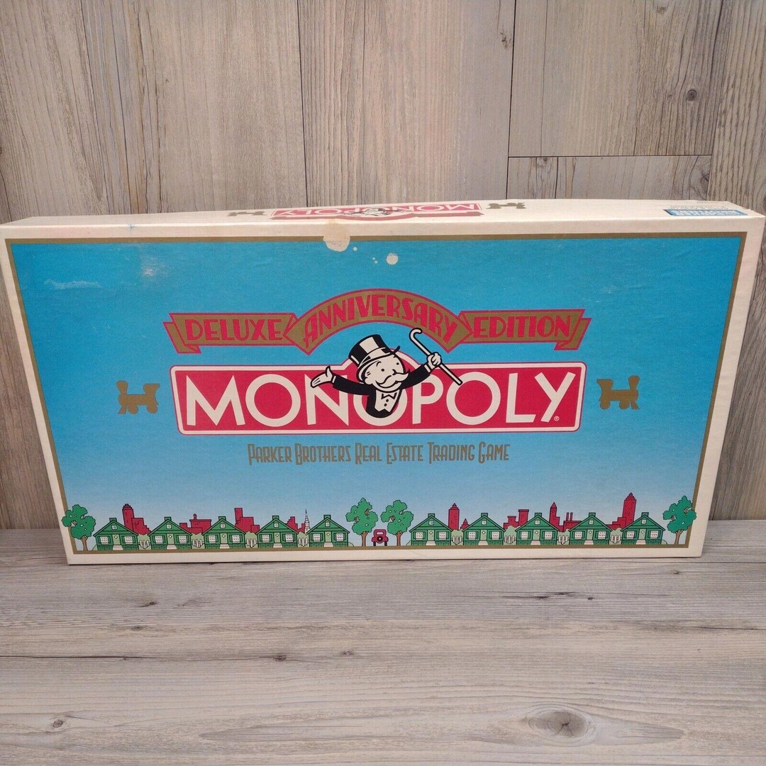 Deluxe Anniversary Edition Monopoly Board Game - Etsy Deluxe Anniversary Edition Monopoly Board Game - Etsy